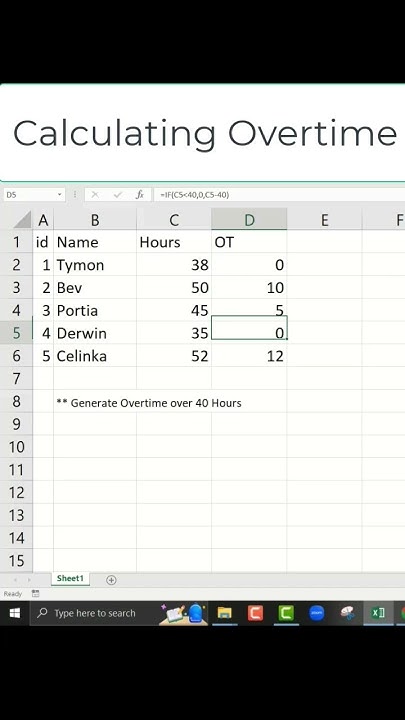 Mastering Overtime Calculation in Excel: Simple and Efficient Tips and Tricks - YouTube