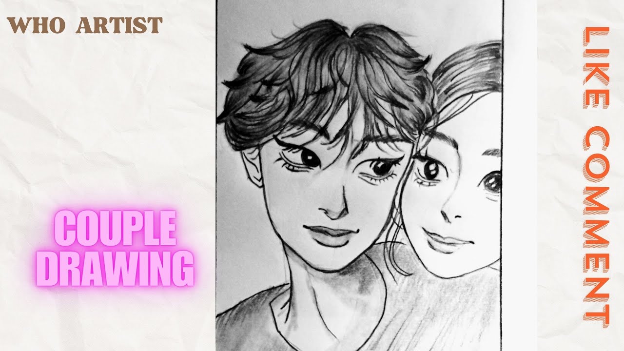 How to draw a couple drawing in love step by step | couple hug drawing ...