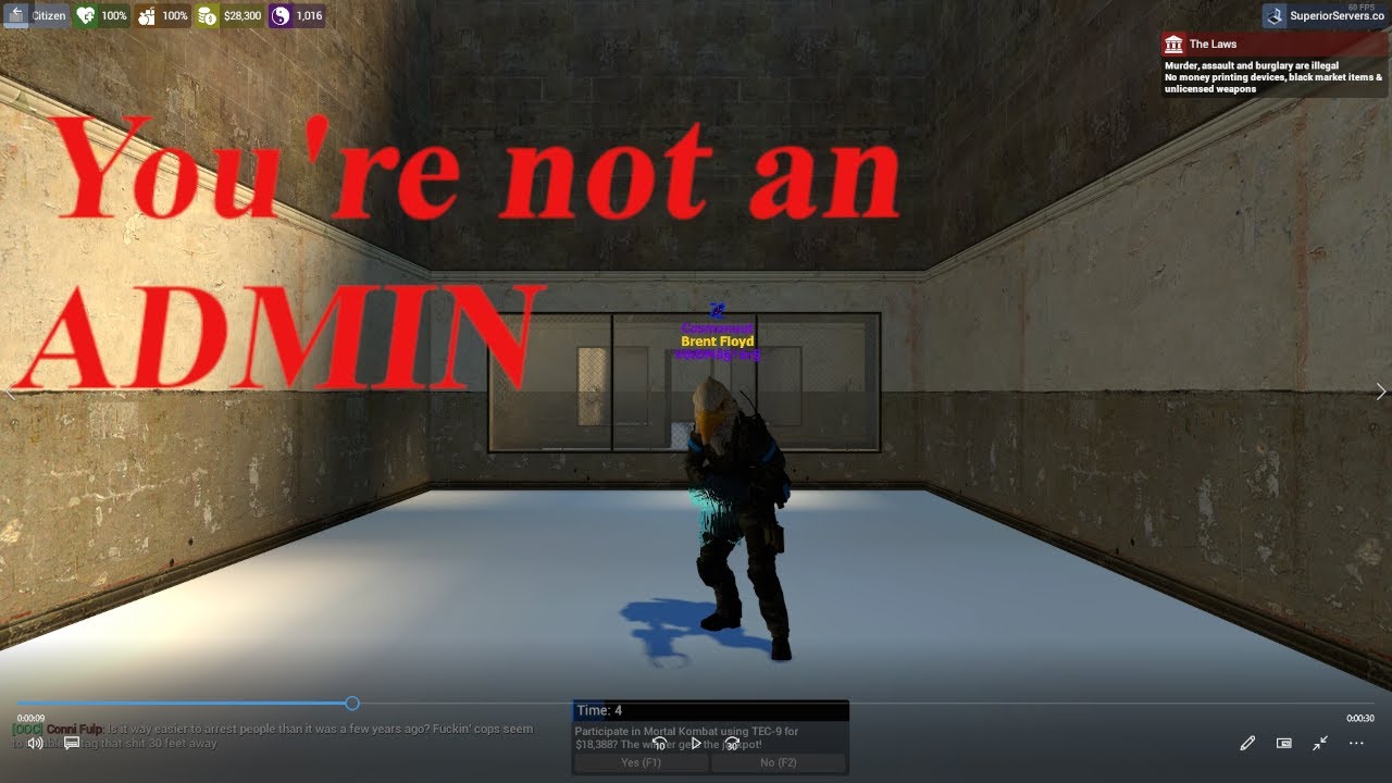 fake admin trolling on gmod - YouTube