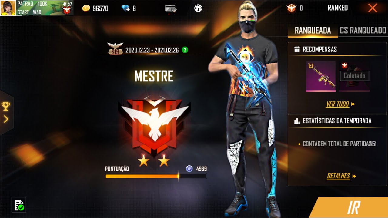 FREE FIRE AO VIVO - 4969 PONTOS, RUMO AO DESAFIANTE FREE FIRE AO VIVO ...