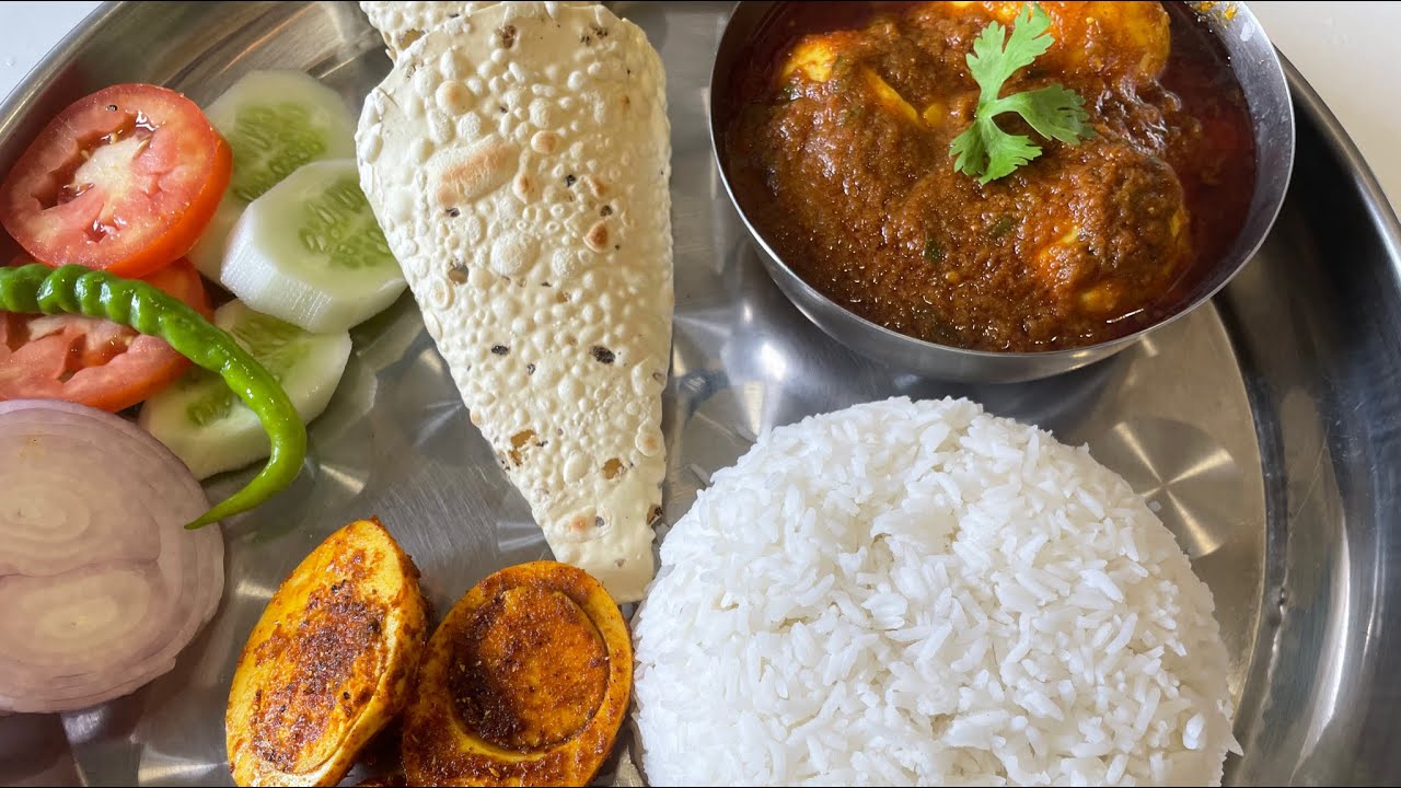 Egg Thali Recipe | Anda Tawa Fry | Roasted Papad | Cooking with Mariyam ...