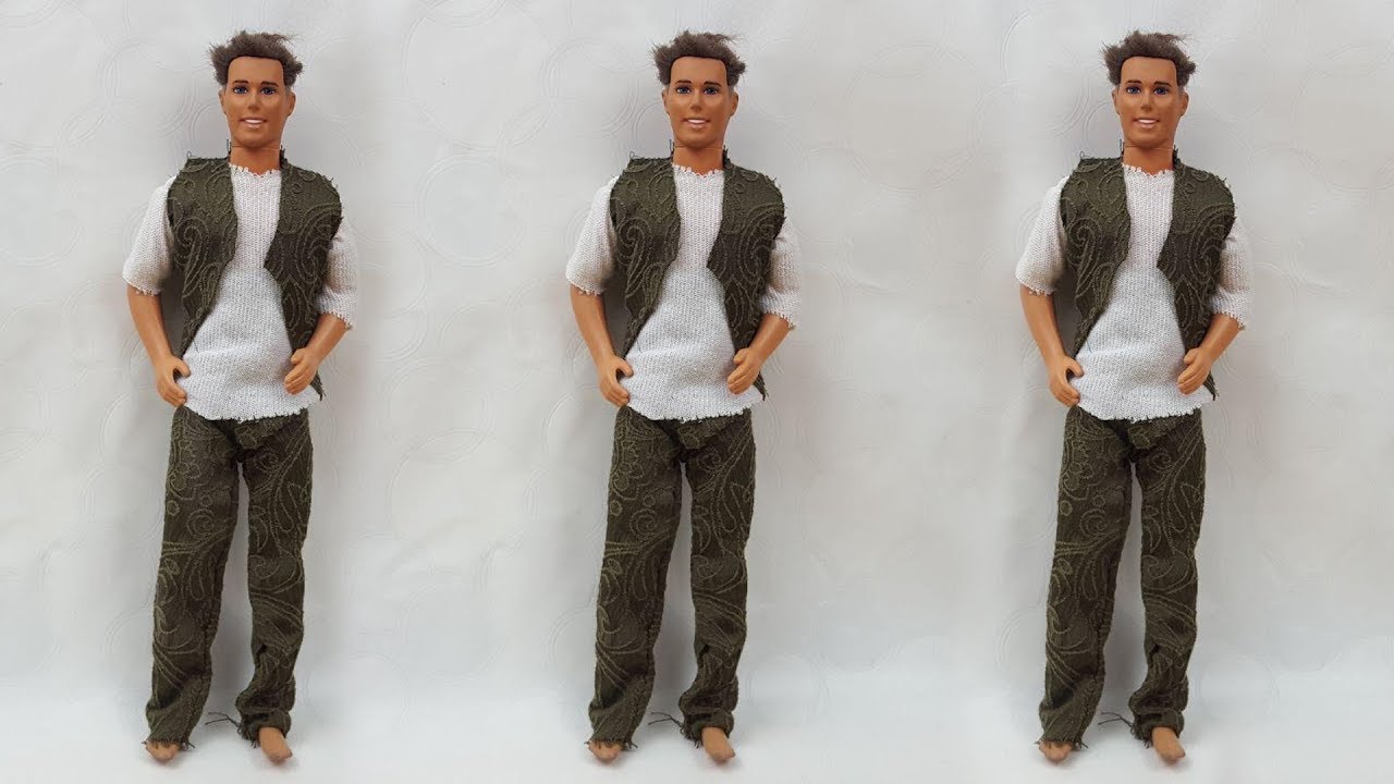 DIY Casual Gilet and Denim for Ken Doll - YouTube