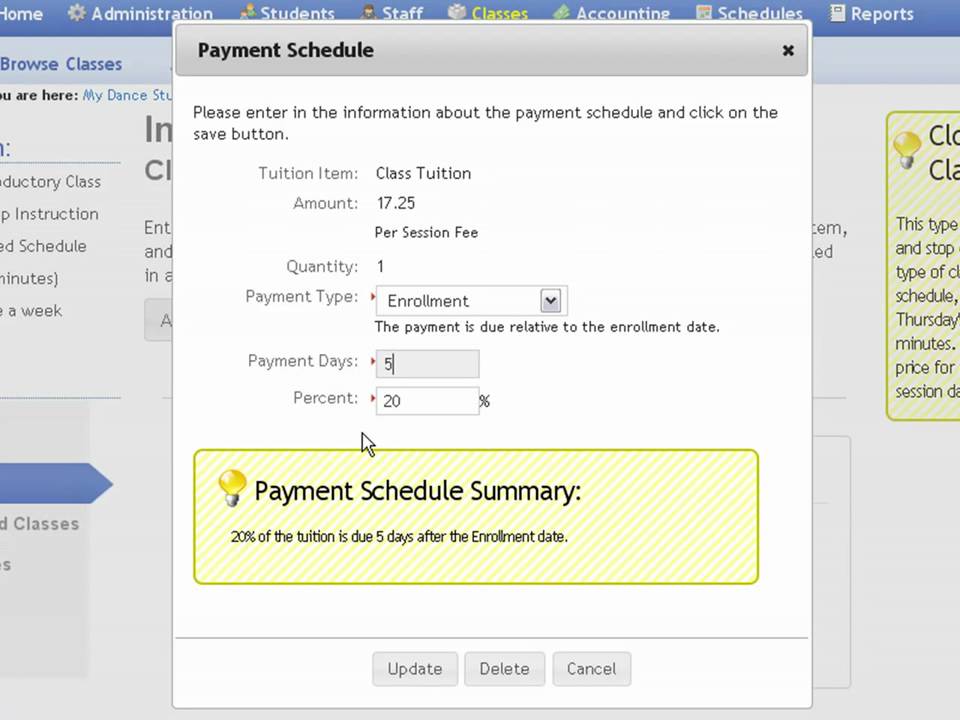 Advanced Tuition Items and Payment Schedules - YouTube