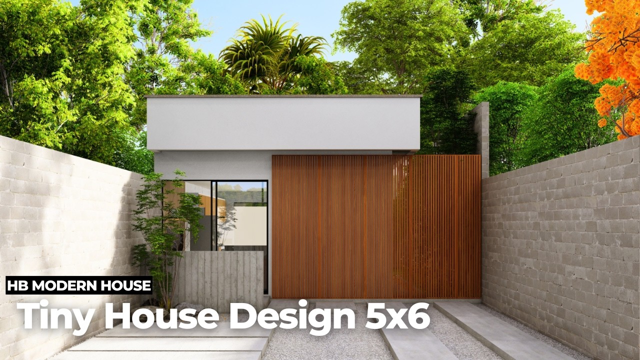 (5x6) MINIMALIST TINY HOUSE OF 5X6 METERS | SIMPLE HOUSE - YouTube