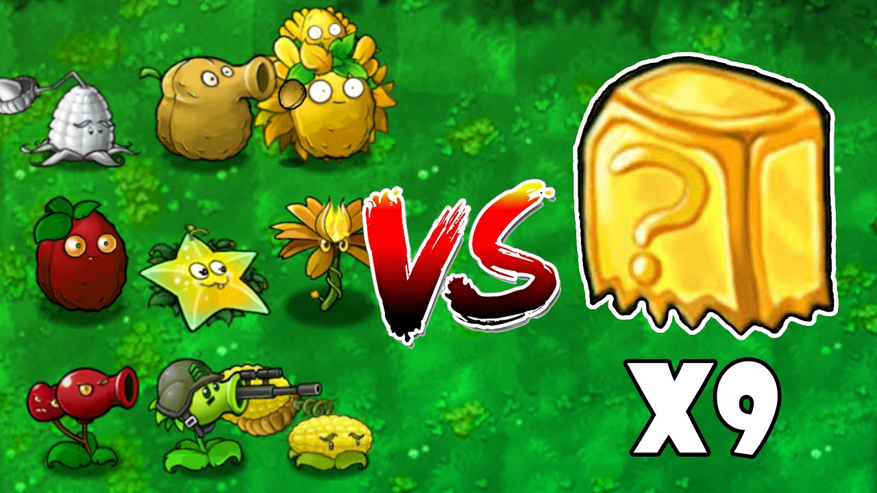 9 Red Plants Boxes vs 9 Golden Zombie Boxes - Who Will Win? - PvZ 1 ...