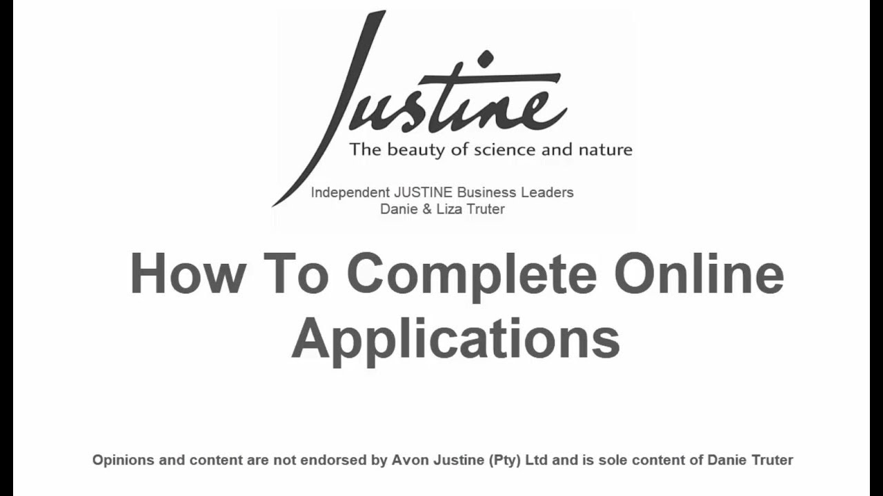 Completing an online Justine application for a new member - YouTube