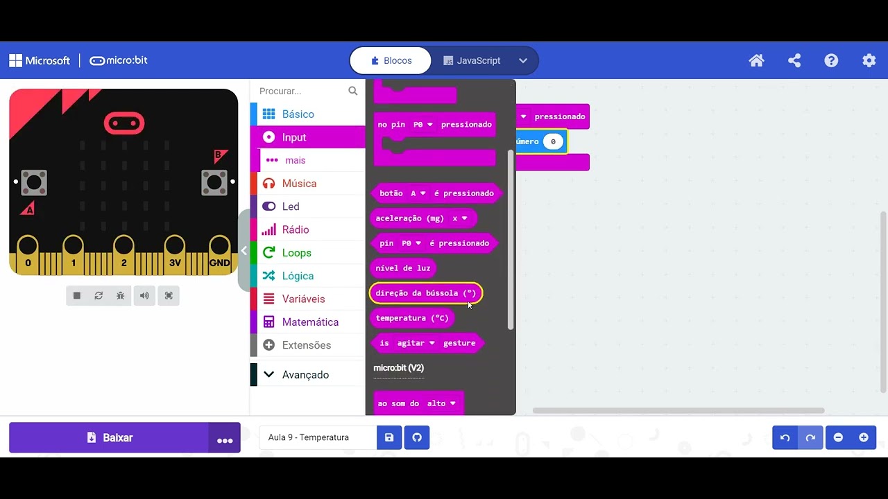 Aula 9 Microbit Temperatura - YouTube