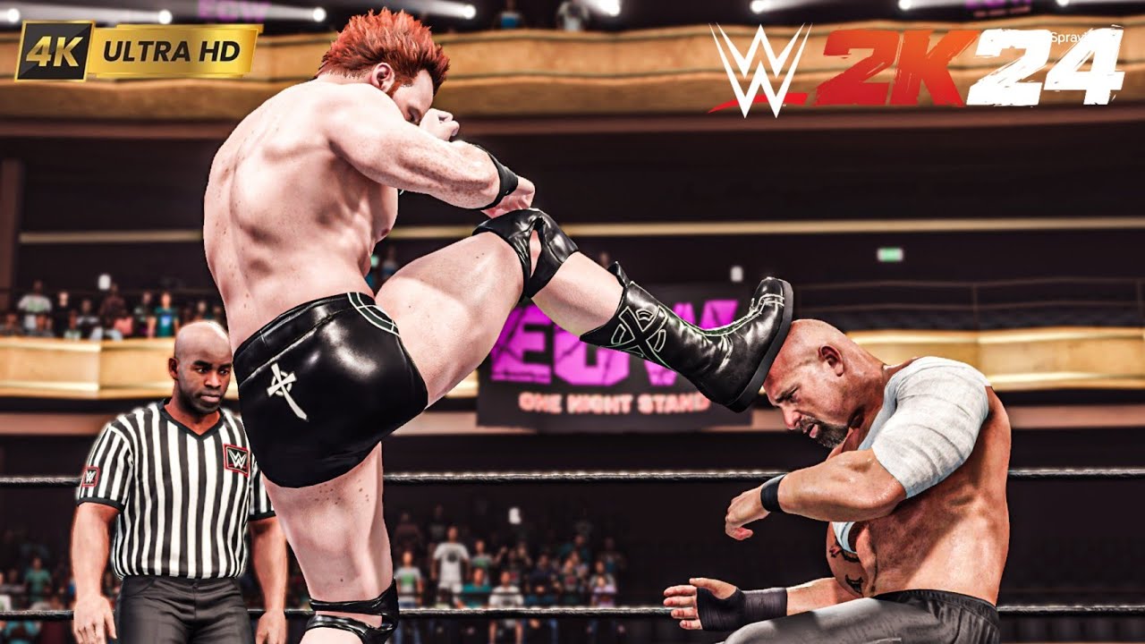 WWE 2K24 - Goldberg vs. Sheamus - No Holds Barred Match: ECW - | [4K60 ...