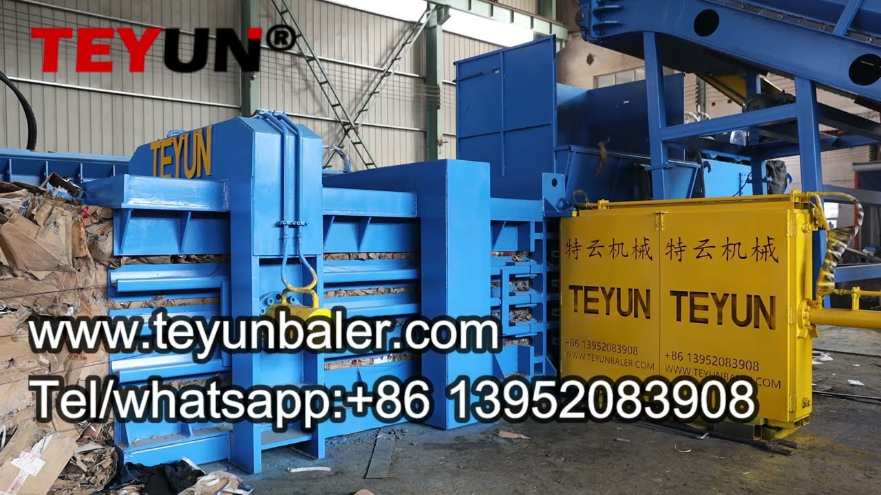 Teyun HPA 125 Fully Automatic Baler For Baling Cardboard With Wrapping Teyun HPA 125 Fully Automatic Baler For Baling Cardboard With Wrapping