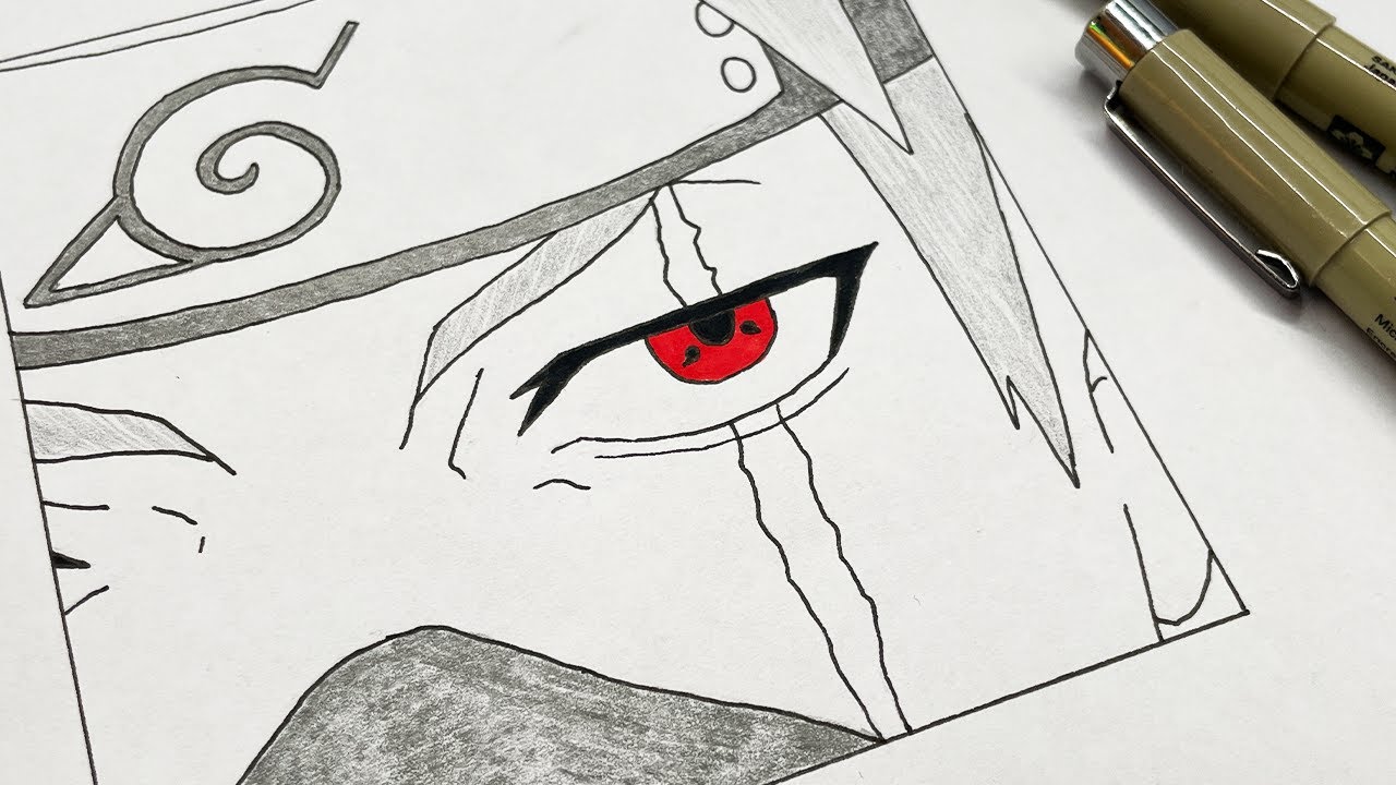 How to Draw Kakashi's Eye Easy Step by Step | Anime Drawing Tutorial ...