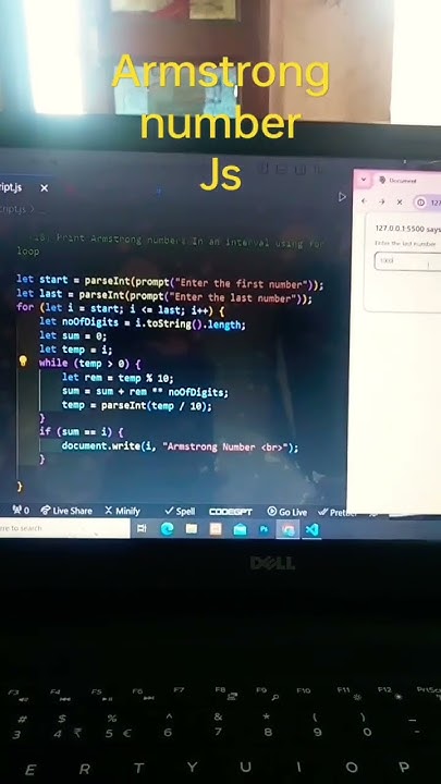 Print The 10 To 1000 Till Armstrong Number Javascript Youtube