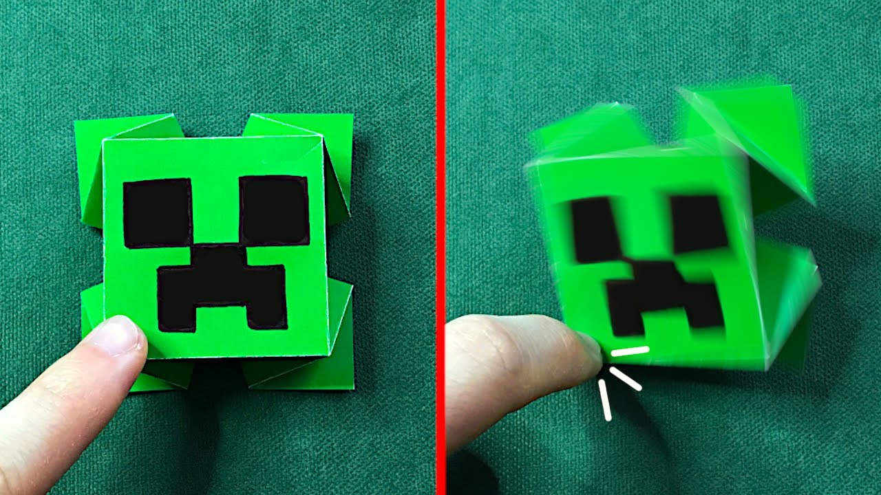 MINECRAFT CREEPER Pop It & Jumping Fidget Toy | Fun and Easy Origami ...