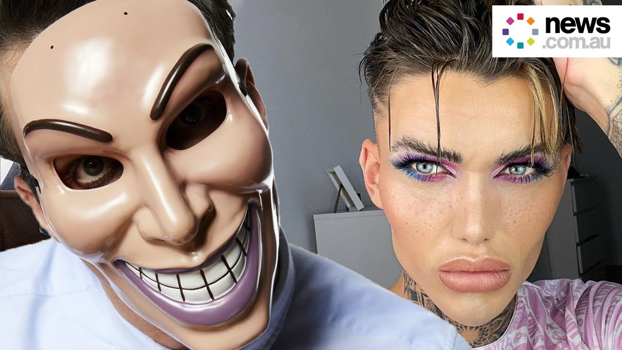 'Purge mask' comparisons after $50k plastic surgery - YouTube