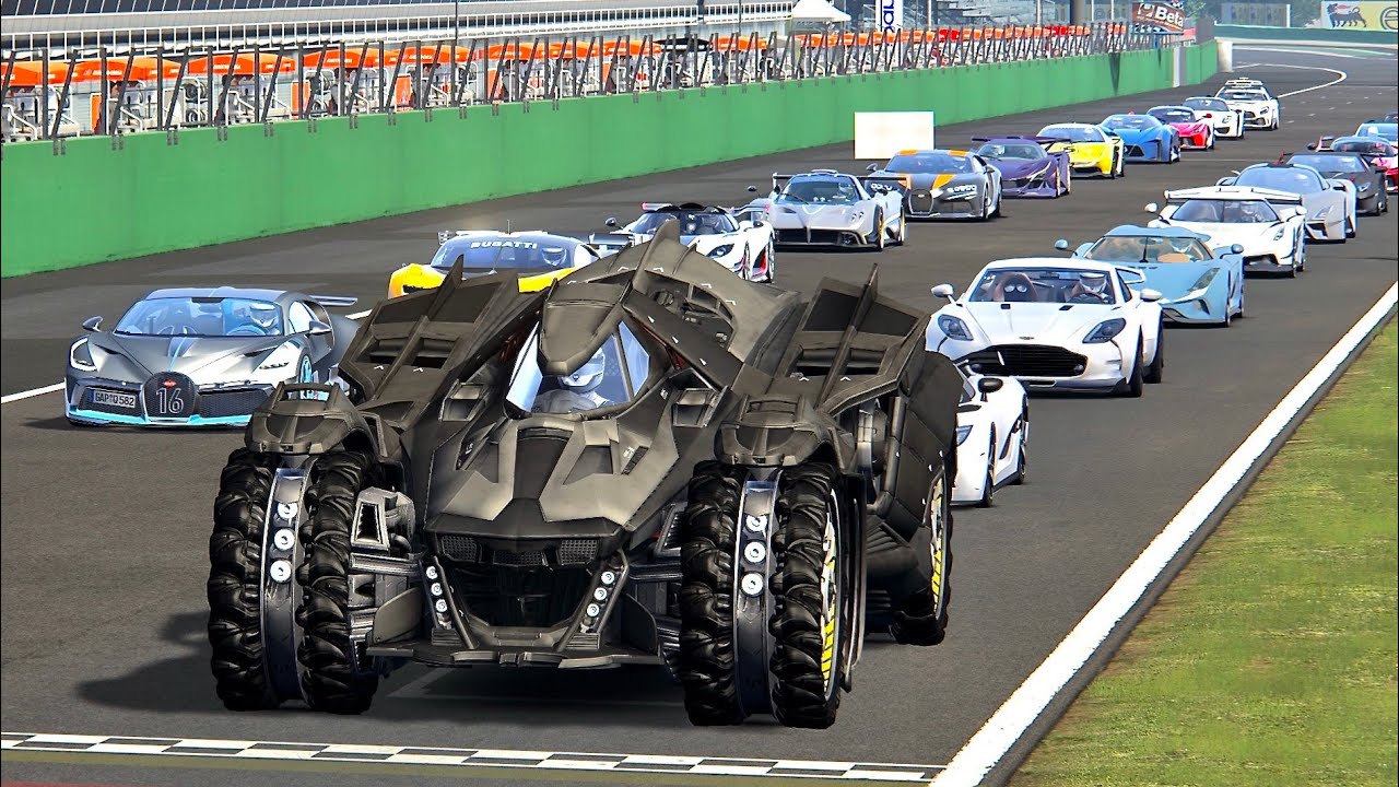 Batmobile Batman Arkham vs Hypercars - Monza - YouTube