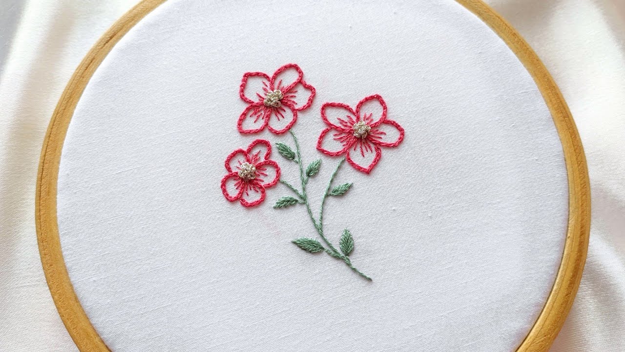 Chain stitch embroidery | How to do a reverse chain stitch | Hand ...