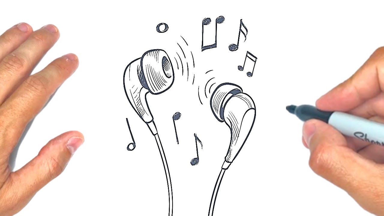 how to draw a headphone music style || farzana drawing academy - YouTube
