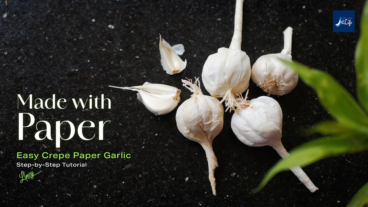 Making a realistic garlic with crepe paper | DIY | Paper craft ...