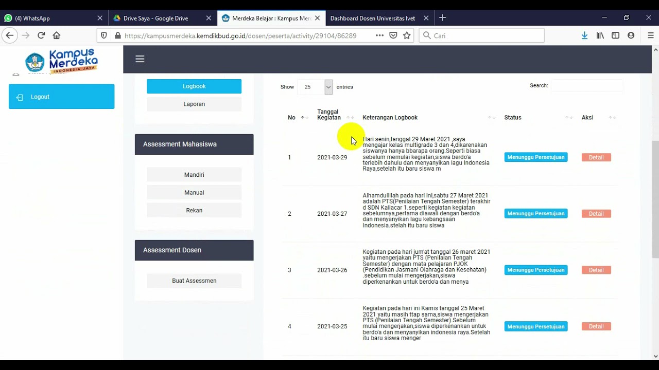 Tutorial DPL Kampus Mengajar - Assessment LogBook Mahasiswa - YouTube