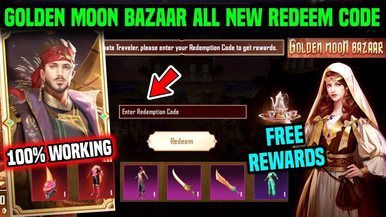 GOLDEN MOON BAZAAR REDEEM CODE PUBG 🔥 PUBG NEW REDEEM CODE TODAY 🔥 GOLDEN MOON BAZAR REDEMPTION ...