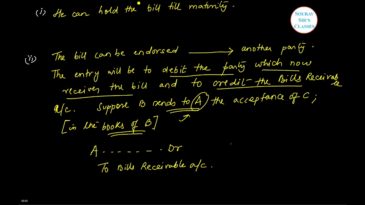 HOLDING TILL MATURITY AND ENDORSING THE BILL ACCOUNTANCY BCOM ,MCOM ,CA ...