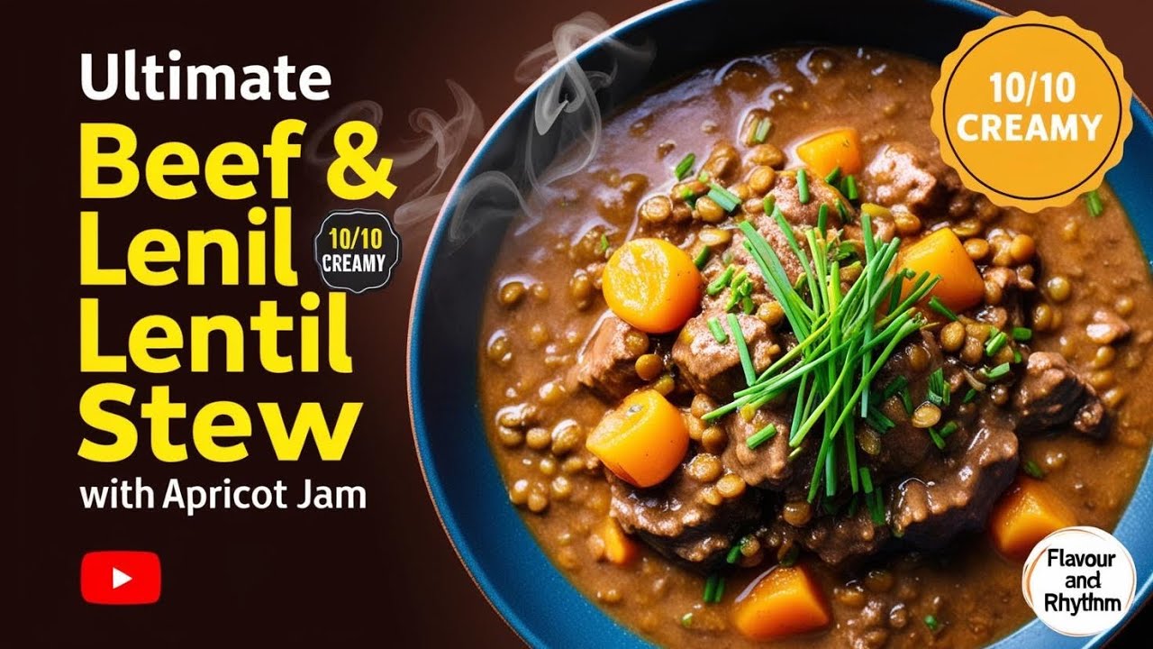 Sweet & Savory Beef, Sausage & Lentil Stew with Apricot Jam - YouTube
