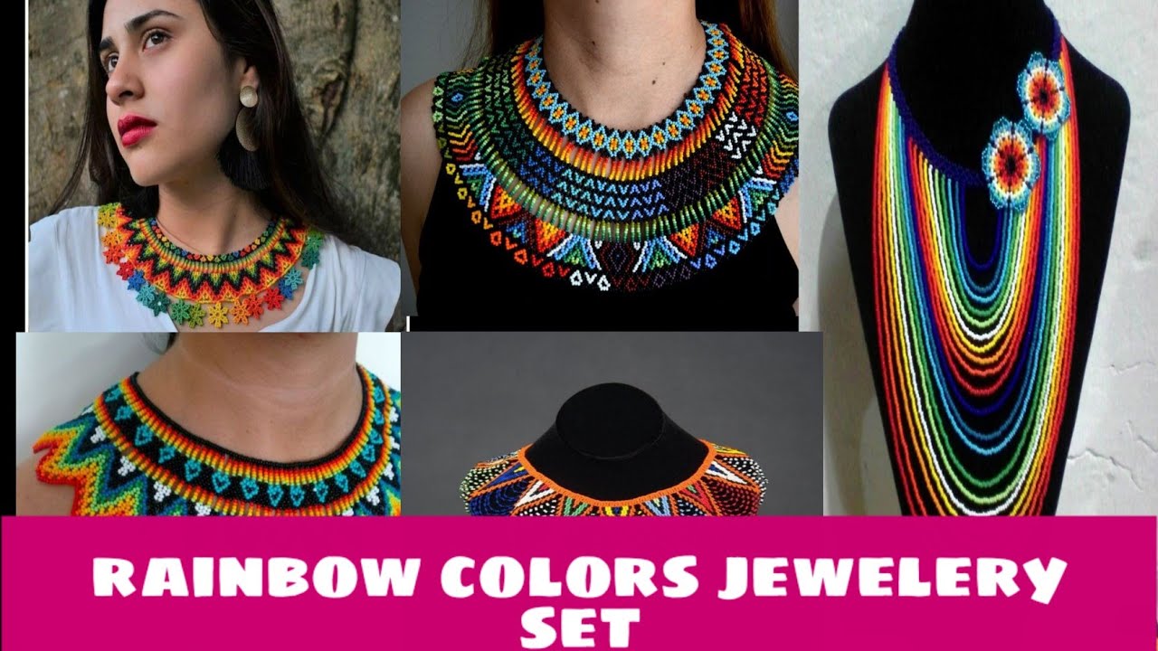 rainbow colour handmade jewellery set//handmade jewellery #navratri# ...
