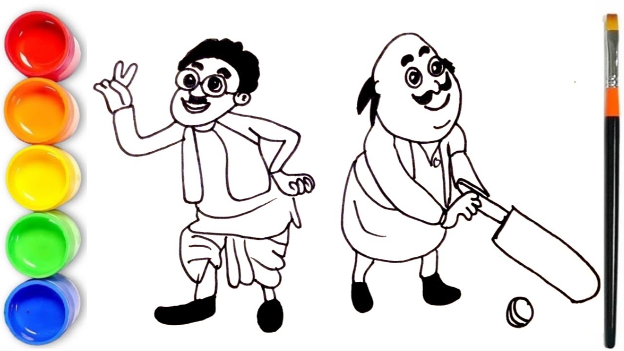 Motu Patlu and Ghasitaram Drawing | Motu Patlu Drawing | Motu Patlu ...