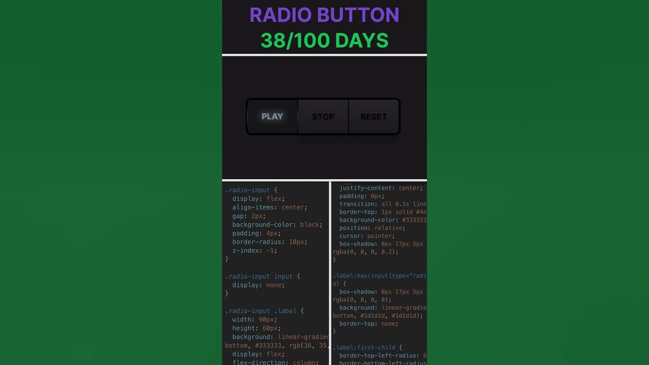 Radio Button | html & css #100daysofcodingchallenge - YouTube