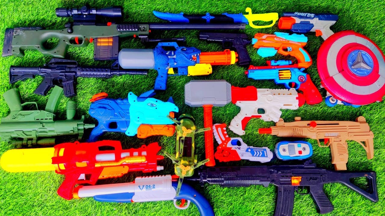 Lot Nerf Gun And Airshoft - Toy Gun - AWM - Glock19 - M16 - Toy Guns ...