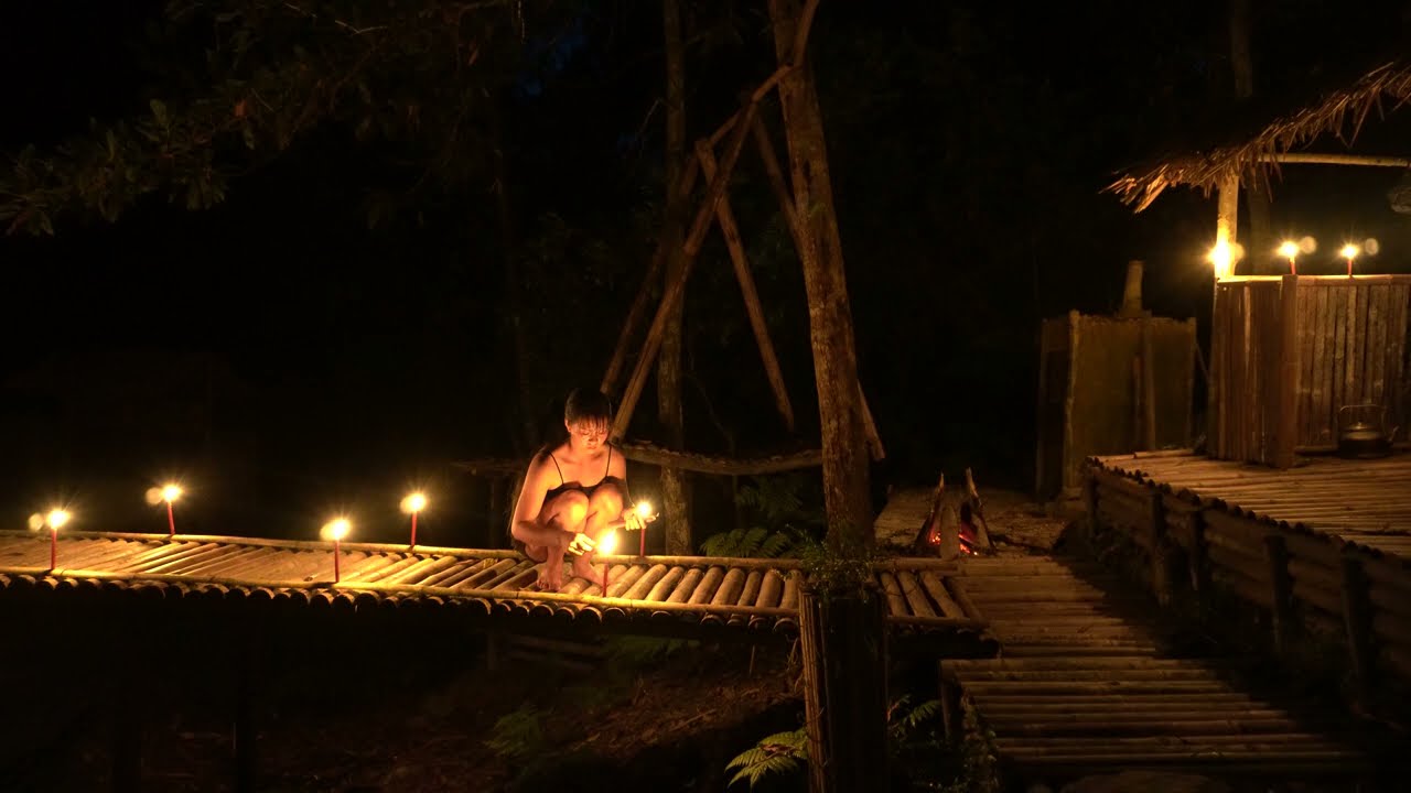 LIVING OFF GRID - Solo Overnight Bushcraft, Fishing, Cooking - Free ...