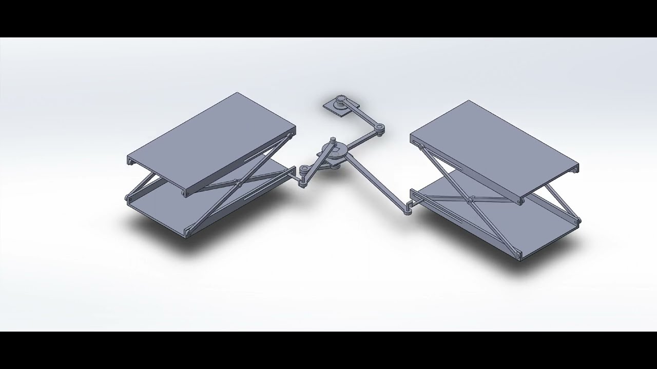 Four Bar, Scissor, Slider Crank Mechanism Acting Perpendicular And Out ...