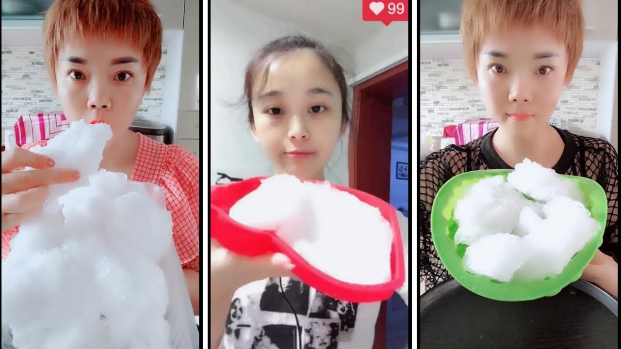 ice eating | white soft ice | soft crunches part 3 - YouTube