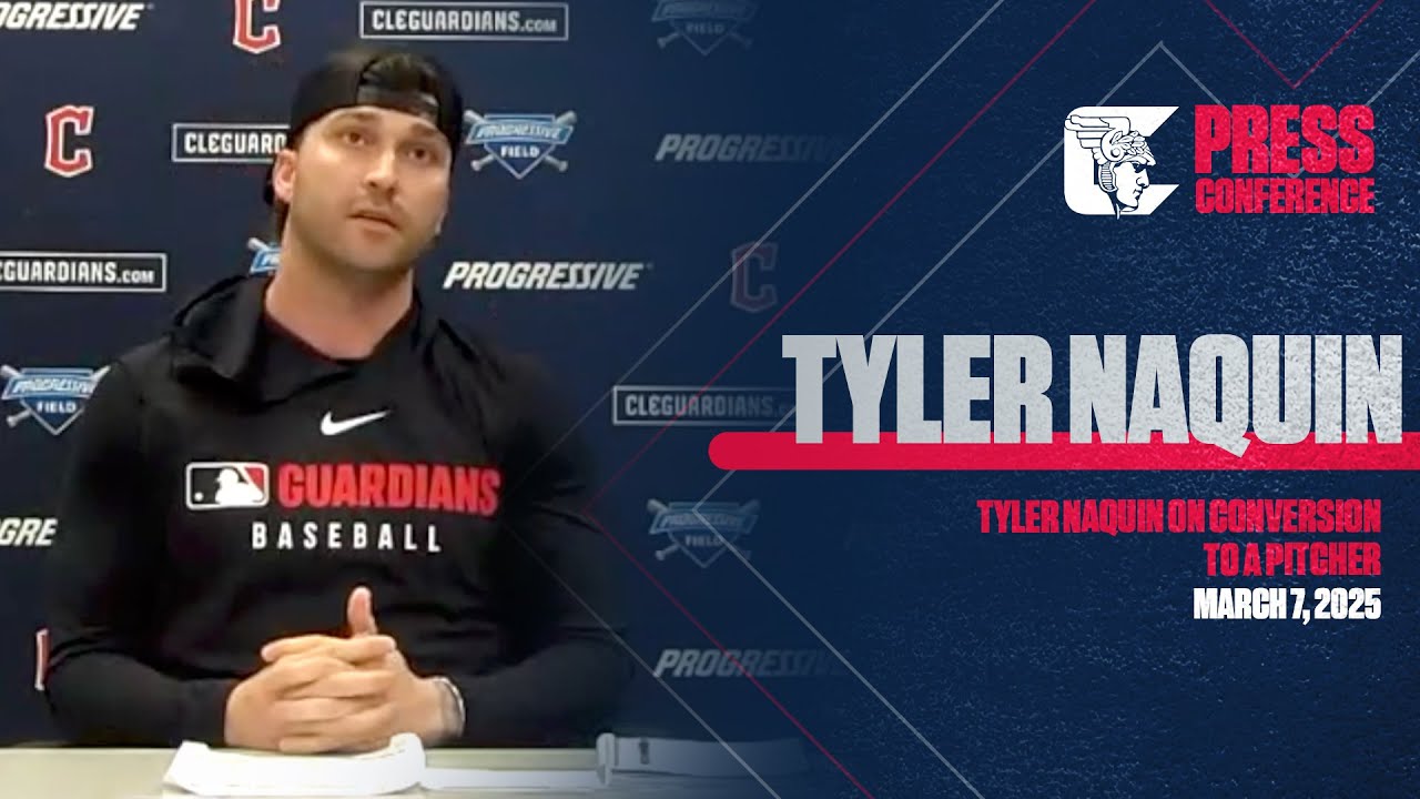 Guardians' Tyler Naquin Discusses Transition From Outfielder To Pitcher ...