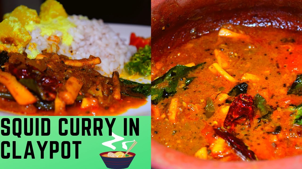 Claypot squid curry||Koonthal Theeyal ||Kanava varutharacha Theeyal ...