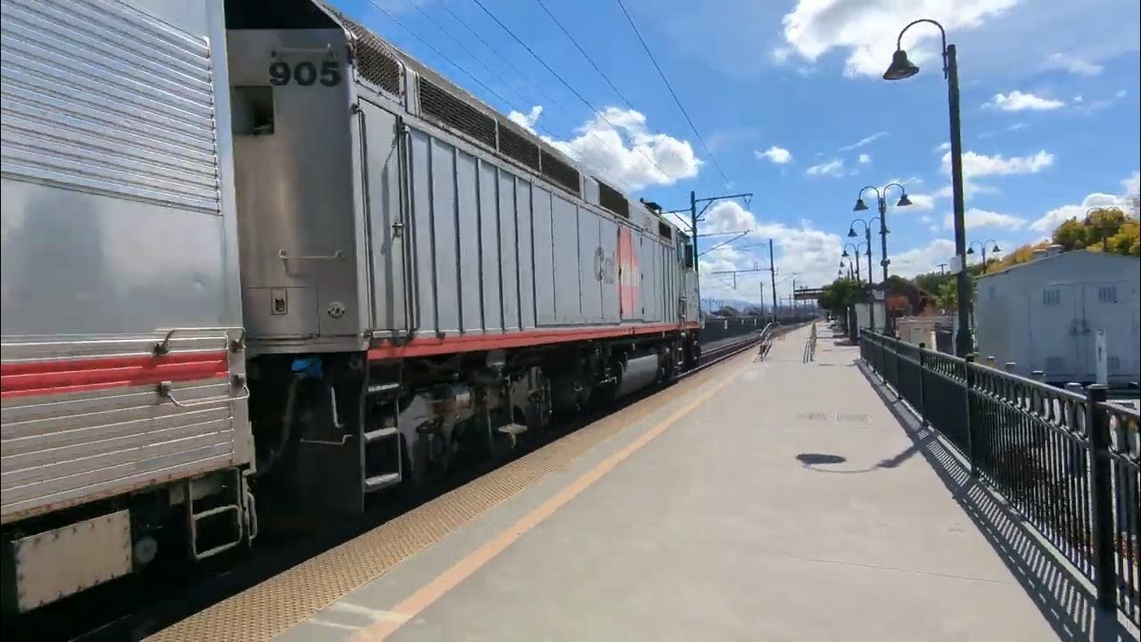 Caltrain 905 F40PH-2CAT leading Southbound Local 228 at Santa Clara Station #railway #caltrain ...