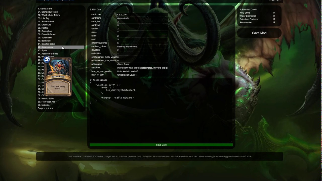 HearthMod Introduction 1: Spell target modification - YouTube