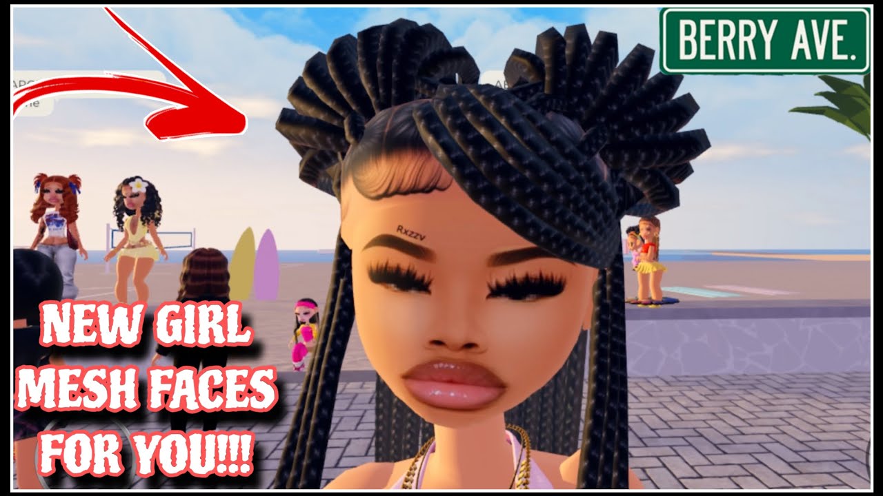 NEW GIRL MESH FACES FOR YOU!!! BERRY AVE ROBLOX - YouTube