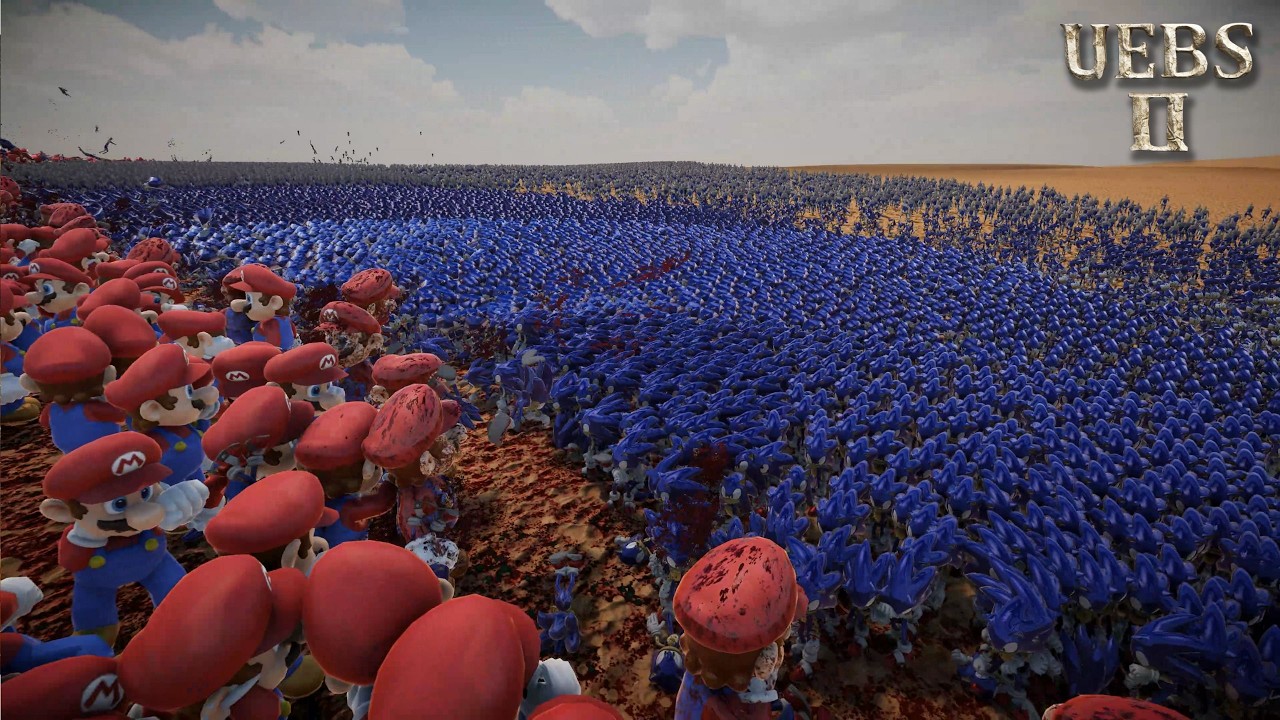 INSANE ULTIMATE EPIC BATTLE SIMULATOR 100K MARIOS VS 100K SONYS ⚔️🛡️🏹 ...