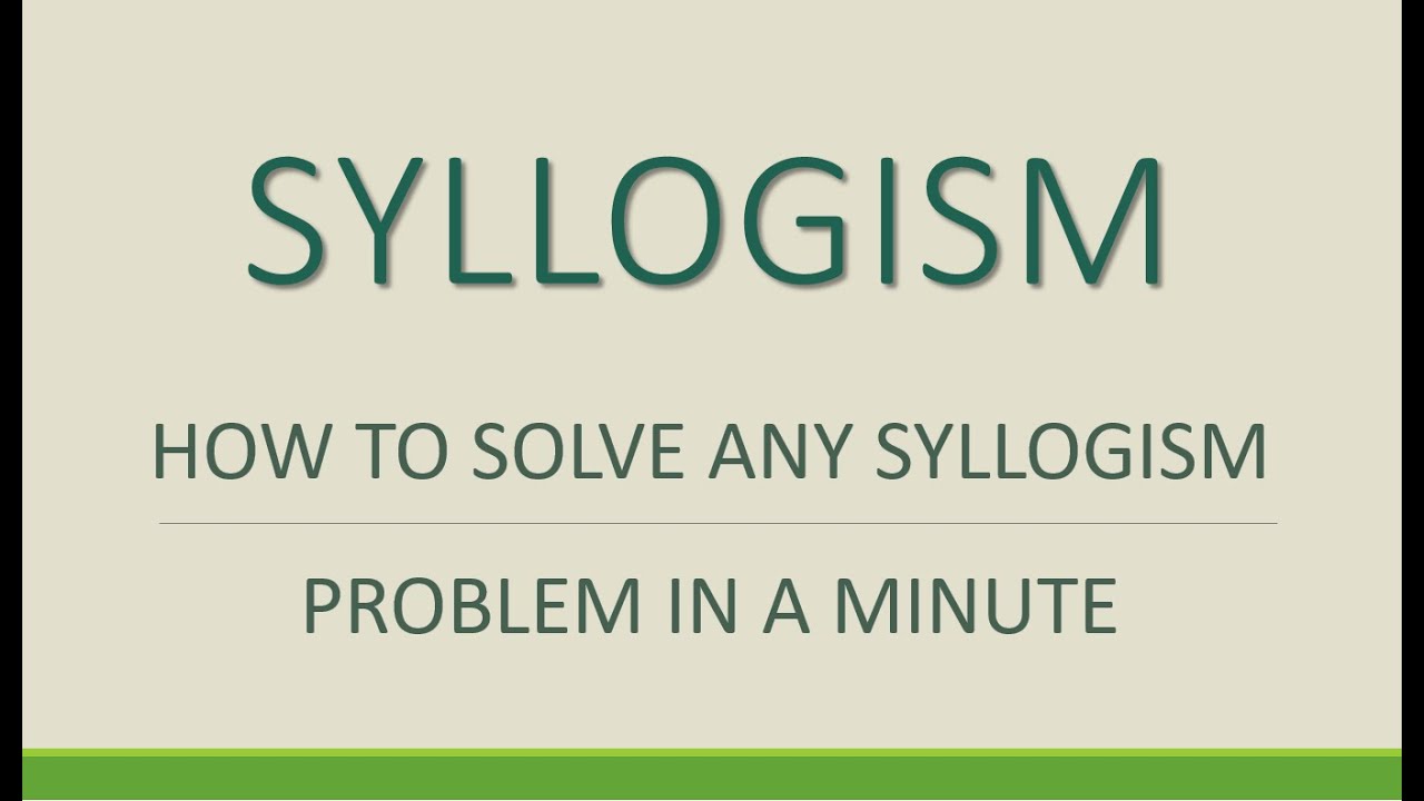 Solve any Syllogism Fast and Easy - YouTube