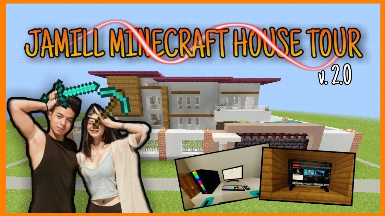 Jamill Minecraft House Tour v.2.0|Realistic Furniture Addon - YouTube