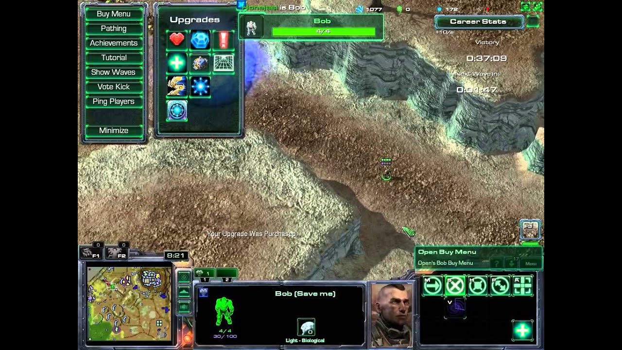 SC2 FFS Event247 Game 1 Part 1/2 (Protect Bob) - YouTube