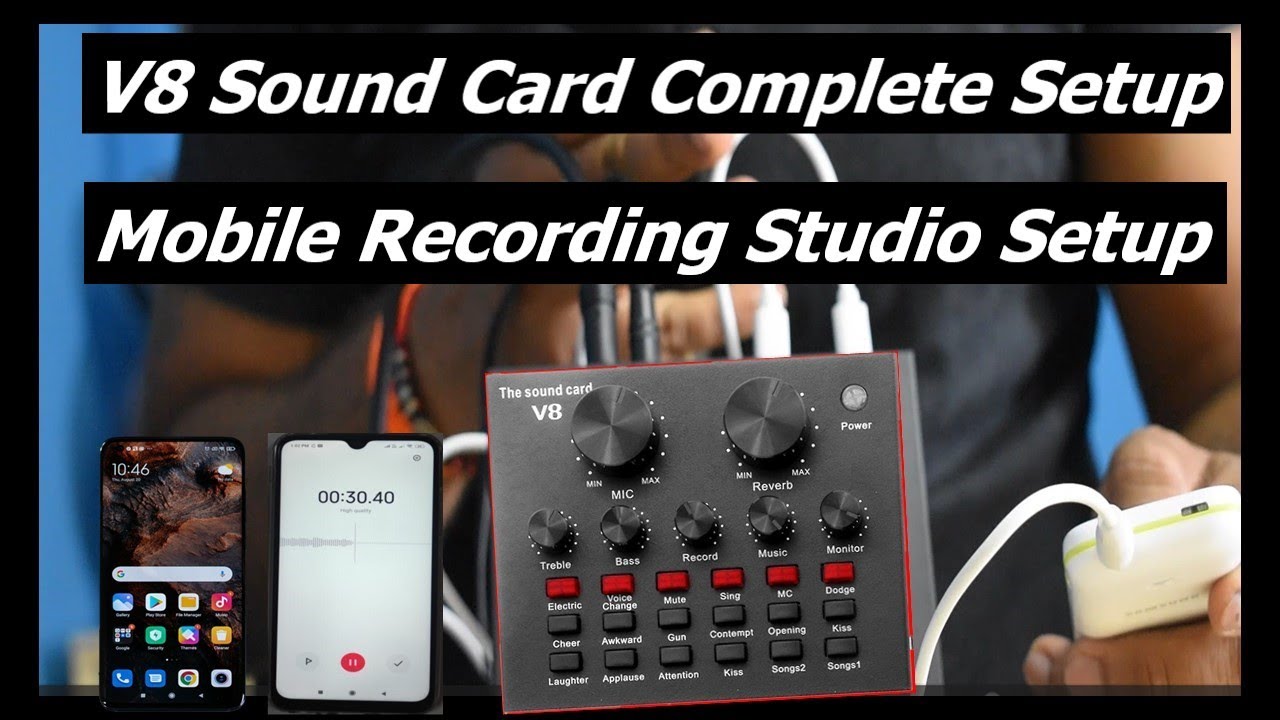 V8 sound card पूरा सेटिंग हिंदी में | How to connect V8 Sound card to ...