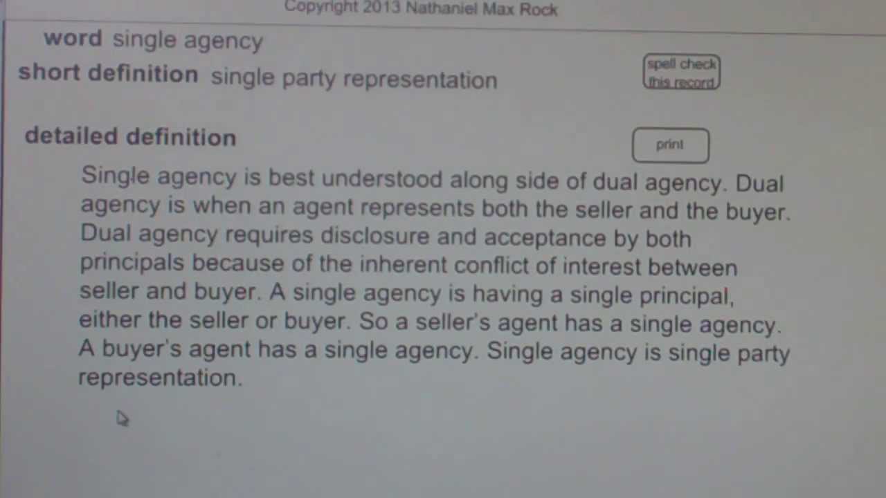 single agency Real Estate License Exam Study Guide AgentExamPass.com ...