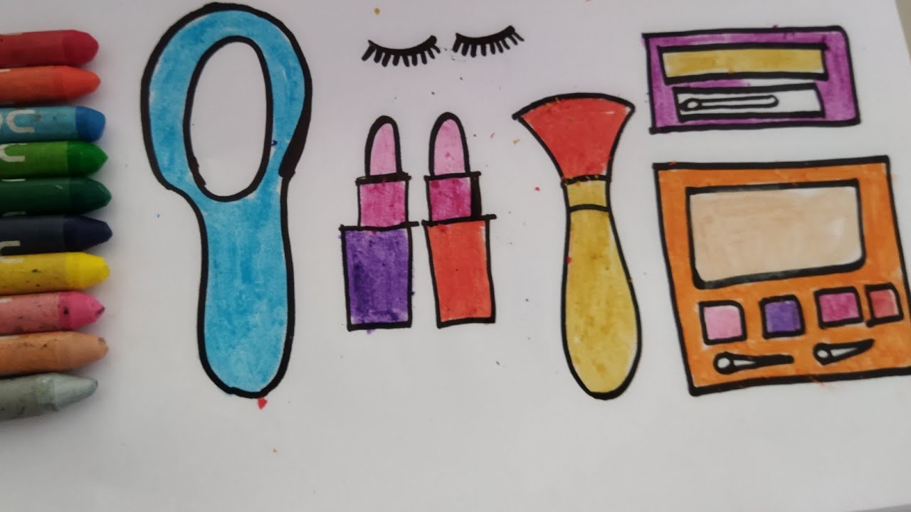 Make Up Set Drawing / Drawing and colouring for kids & toddlers - YouTube