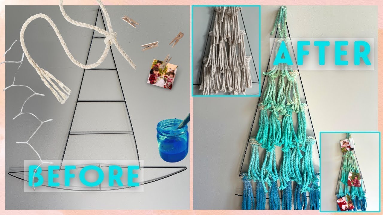Dollar Tree DIY Macrame Tree Card Holder Wall Hanging - YouTube