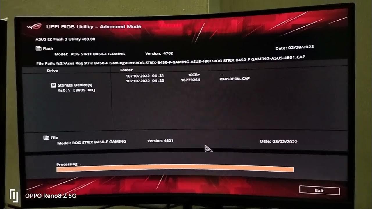 How to update bios version 4801 on Asus Rog Strix B450-F Gaming - YouTube