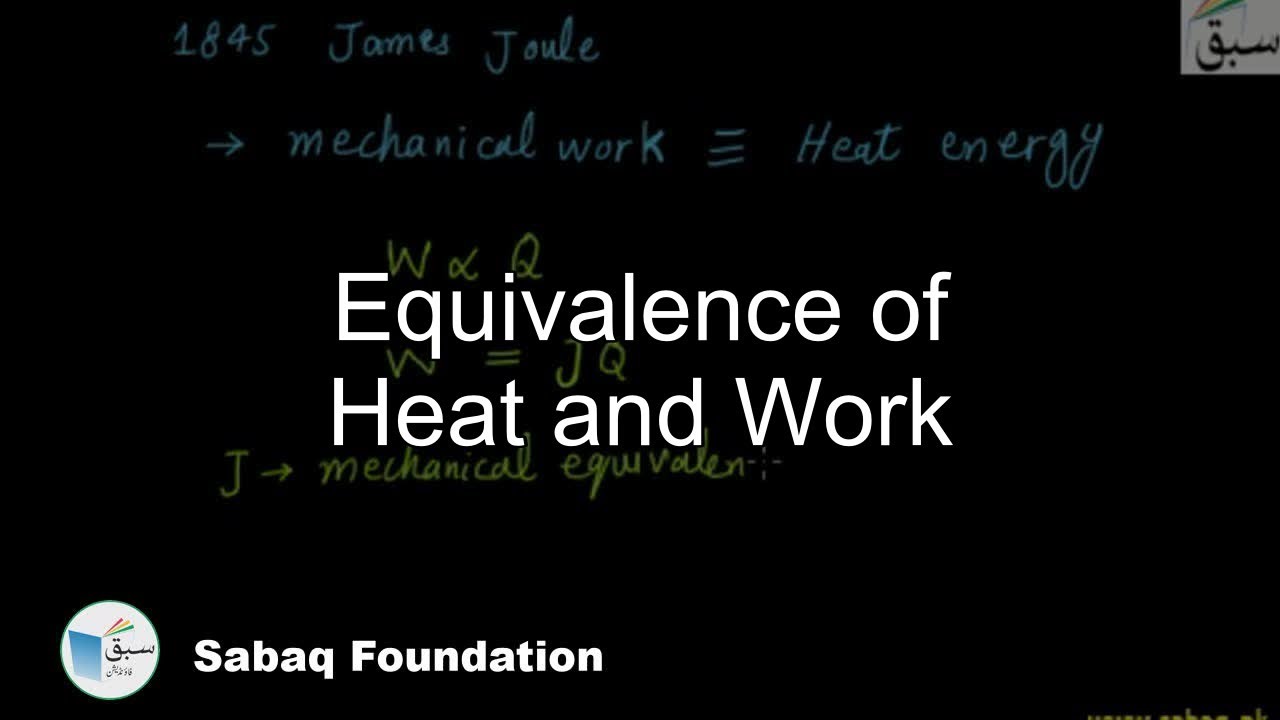 Equivalence of Heat and Work, Physics Lecture | Sabaq.pk - YouTube