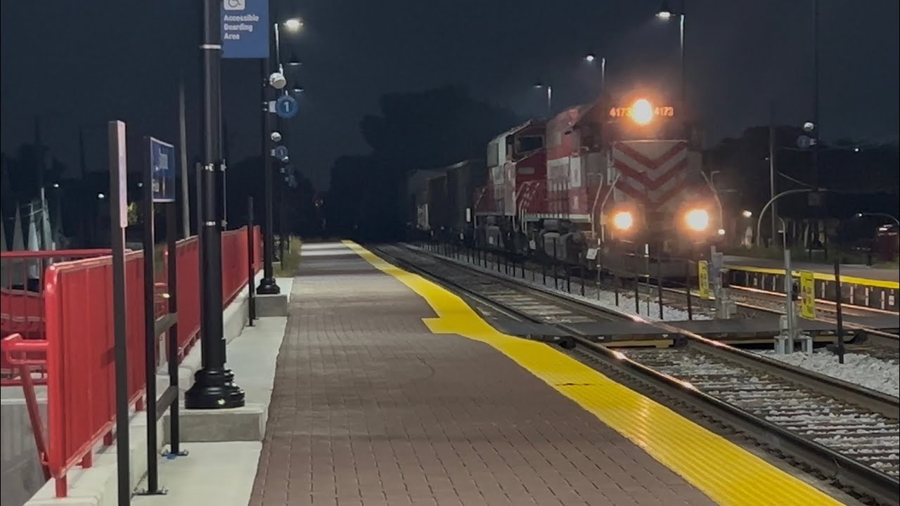 Late Night Railfanning At Grayland Metra Station W/ Wisconsin Southern ...