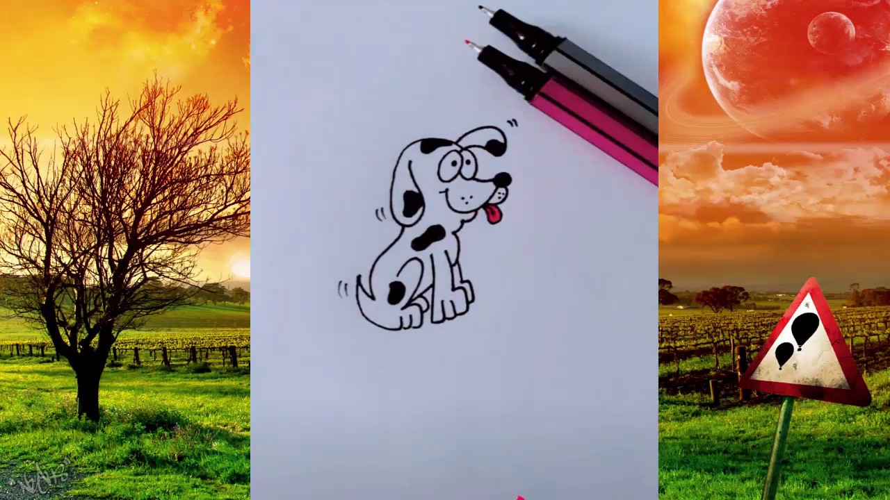 pencilmation + drawing spotted dog + sticking tongue - YouTube