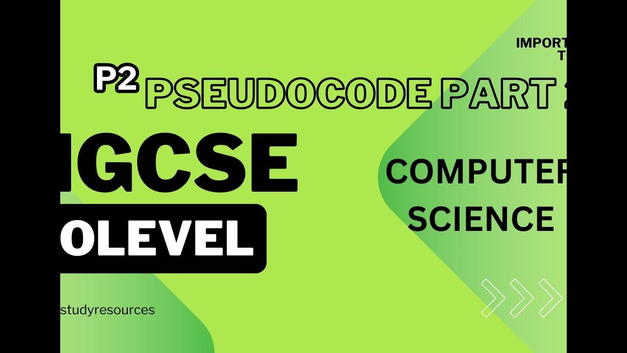 IGCSE OLEVEL CS P2 Pseudocode questions part 2 - YouTube
